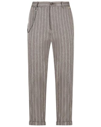 Luis Trenker Leinenhose mit Baumwollanteil und Nadelstreifen in