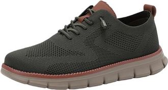Generic Baskets en maille Oxford &agrave; lacets l&eacute;g&egrave;res et d&eacute;contract&eacute;es pour homme - Chaussures de marche confortables et respirantes - Semelle souple, Fond gris k