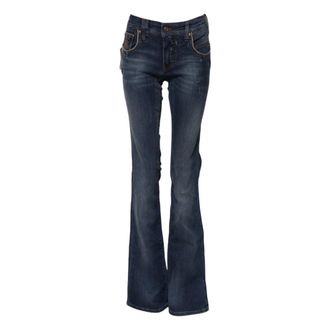 John Galliano Blaue Wide Leg Denim Jeans - - Jeans - Damen - Blau - W24