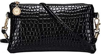 Ogquaton Sac à main en simili cuir pour femme Grande capacité avec fermeture éclair Noir
