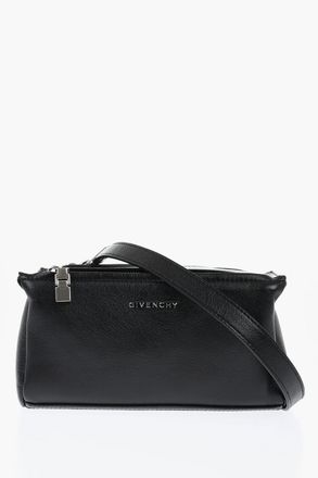 Givenchy Hammered Leather Shoulder Bag PANDORA with Silver-Effect Logo Givenchy