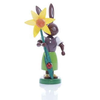 Rudolphs Schatzkiste Osterfigur Hase mit Blume Höhe ca 9 cm NEU Osterdeko Osterhasenfigur Ostern Osterei Frühling Erzgebirge Seiffen Hase Blumenstrauß Blumen