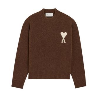Ami Pull col rond Quota - Femme - Pulls - Brun - Taille: 40 FR