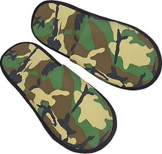 Generic Chaussons Motif Camouflage Vert Anti Odeur Pantoufles Confortable Slippers Pour Unisex La Maison DIntérieur L