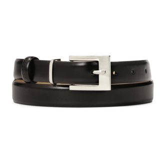 Kazar Femme, Accessoires, Noir, Taille: 90 CM Ceinture en cuir noir avec boucle argent&eacute;e
