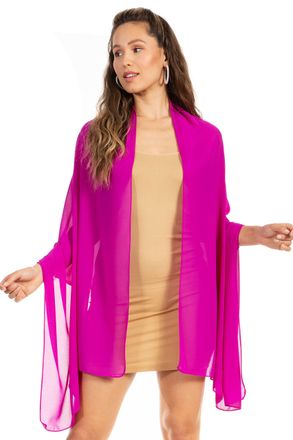 Sakkas 18225 - Jona Frauen Soft Sheer Chiffon Braut Hochzeit Abend Schal Schal Wrap Stola - Fuchsia - 7029