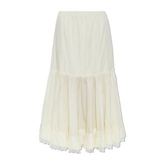 Ganni Spitzen-R&uuml;schenrock - - Skirts - Damen - Beige - XS