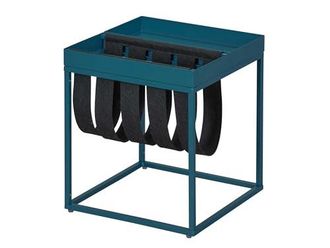 Inter Link SAS Table Basse - Porte-revues - Table Fonctionnelle - Bleu - métal laqué - avec Porte-revues - Laine Bouillie - Club NY