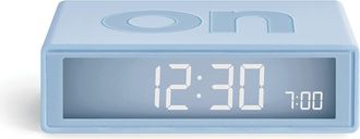 Lexon Design Flip+ Funkgesteuerter umkehrbarer LCD-Wecker aus ABS und Gummi in der Farbe Dunkelgrau
