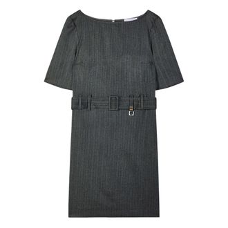 Patrizia Pepe Etui-Kleid mit G&uuml;rtel - - Dresses - Damen - Grau - S