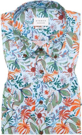 Eterna Kurzarmhemd aus Baumwolle mit floralem Print, Comfort Fit in