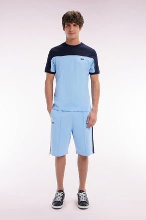 Eden Park Short De Jogging En Coton Interlock Ciel Coupe Droite