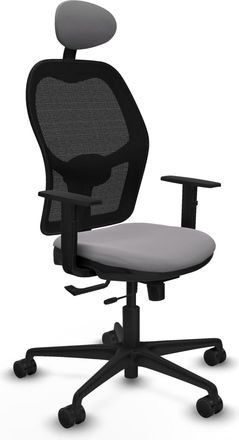 Piqueras y Crespo Schreibtischstuhl mit 1D-Armen, h&ouml;henverstellbarer Lendenwirbelst&uuml;tze und festem Kopfteil, ausgestattet mit Syncro/Traslack und injiziertem Schaumstof
