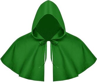 Generic Cape m&eacute;di&eacute;vale &agrave; capuche pour Halloween, cosplay, ann&eacute;es 1920, robes S pour femmes, Vert, taille unique