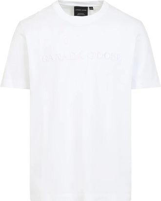 Canada Goose Homme, Tops, Blanc, Taille: S T-shirt ras du cou Emersen