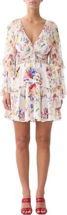 Camilla Femme, Robes, Multicolore, Taille: 40 FR Robe Courte en Soie &agrave; Ceinture et Manches &agrave; Volants - I Left My Heart In Granada
