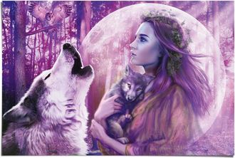 Reinders Poster, Harvest Moon, Schlafzimmer, Poster, Wanddeko, Room Decor, 150 gr. glänzend Bilderdruckpapier, Lila, 61x91,5cm