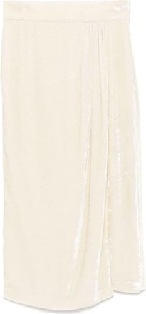 Blumarine Midirock aus Samt - Weiß