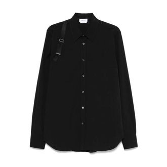 Alexander McQueen Schwarzes Baumwollhemd mit Frontverschluss - - Shirts - Herren - Schwarzk - M