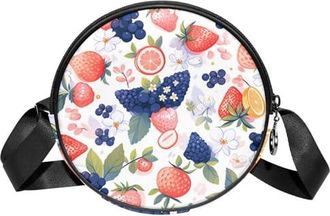 Generic Sac &agrave; bandouli&egrave;re Circle pour femme, petit sac &agrave; bandouli&egrave;re color&eacute; avec fermeture &eacute;clair, bretelles r&eacute;glables, sac &agrave; main rond d&eacute;contract&eacute; pour femme