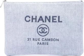Chanel Pochette en toile Pre-owned - Femme - Pre-owned - Bleu - Taille: ONE Size