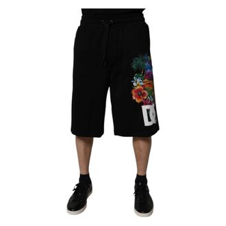 Dolce & Gabbana Homme, Shorts, Noir, Taille: 3XL Bermuda &agrave; Imprim&eacute; Floral Logo
