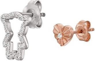 Emporio Armani EG3621040 Boucles doreilles en argent sterling bicolore pour femme, taille unique, Argent sterling, Pas de gemme