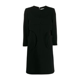 Courr&egrave;ges Robe Courte Coupe Droite - Femme - Robes - Noir - Taille: 36 FR