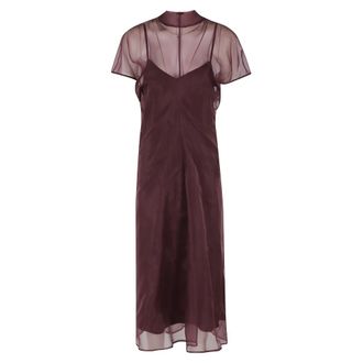 Federica Tosi Femme, Robes, Violet, Taille: 36 FR Silk Organza Midi Dress