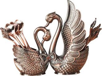 Generic Schwan Gabelhalter | Gabel aus Legierung mit Schwanenl&ouml;ffelhalter - dekorative robuste und exquisite rostfreie Silberwaren f&uuml;r Hochzeiten, besondere A