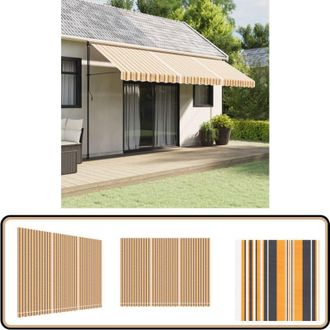 vidaXL Markisenbespannung Mehrfarbig Gestreift 5x3,5 m - Markisenstoff - Markisenzelt - Sonnenschutz - Outdoor Dekoration - Gartendeko
