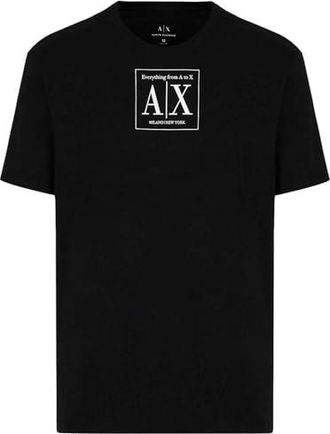 A|X Armani Exchange T-shirt pour homme 3LZTEE ZJFCZ, manches courtes, col rond, Noir, Small