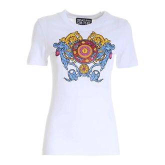 Versace Jeans Couture Regalia Logo Print T-Shirt - - Tops - Damen - Wei&szlig; - XS