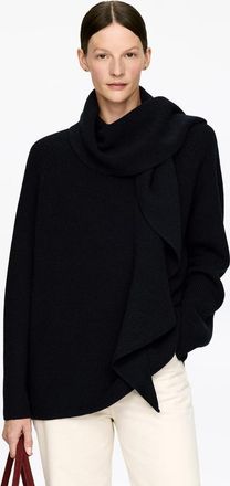 Arket Strickpullover Mit Drapiertem Schal -Blau