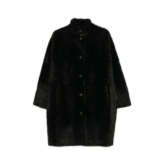 Yves Salomon Femme, Vestes, Noir, Taille: 38 FR Veste R&eacute;versible en Shearling