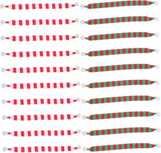 DOITOOL 20 St&uuml;ck Weihnachts Minischals aus Strick Weiche Puppenschals in Rot Gr&uuml;n und Rot Wei&szlig; Dekorative Kleiner Schals f&uuml;r Schneem&auml;nner Weinflaschen Weihnac