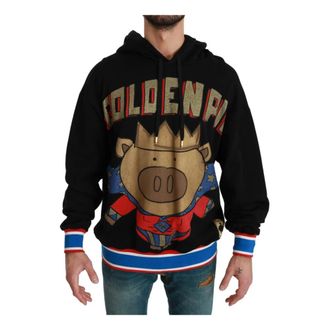 Dolce & Gabbana Schwarzer Kapuzenpullover Schwein - - Sweatshirts & Hoodies - Herren - Schwarzk - XS