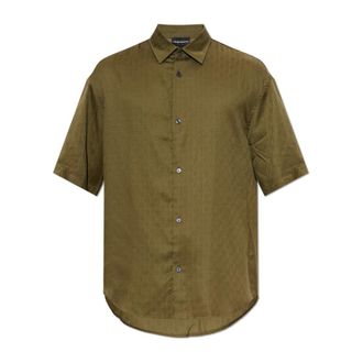 Emporio Armani Homme, Chemises, Vert, Taille: M Chemise Monogramme