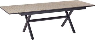 Beliani Gartentisch Graphitgrau Kunstholz und Aluminium Ausziehbar f&uuml;r 8 Personen 184/242 x 90 cm Rechteckig Modern Outdoor Terrasse Garten M&ouml;bel