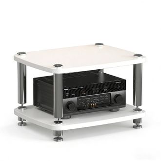 Generic HiFi Regal 4-stufiges Stereo-St&auml;nder, HiFi-Lautsprechergeh&auml;use Mit Vibrationsd&auml;mpfung, Modernes Stereo-Rack Aus Holz for Gaming, Besprechungsr&auml;ume, Wo