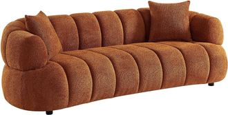 Vente-Unique Sofa 3-Sitzer - Boucl&eacute;-Stoff - Terracotta - COLIANI