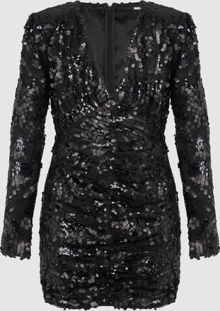 Rotate Robe Courte Sequins Noir