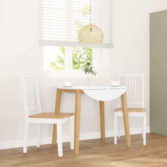 vidaXL Vidaxl - Chaises &agrave; manger 2 pcs blanc bois massif caoutchouc