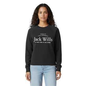 Jack Wills Hunston Sweatshirt f&uuml;r Damen, Rundhalsausschnitt (Schwarz)