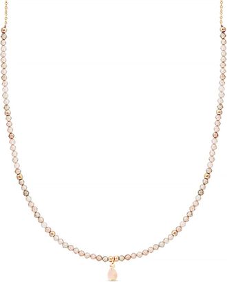 Luxenter Halskette mit Zirkonia champagner veredelt in 18 Karat Gelbgold - Athat