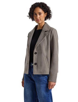 Street One Damen 1005340 Kurze Cosy Reversjacke, Sandy Mocca Mel, 36