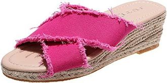 Generic Sandales compens&eacute;es &agrave; lani&egrave;res crois&eacute;es pour femme - Sandales d&eacute;contract&eacute;es - Couleur unie - Chaussures de marche tendance - Chaussures dext&eacute;rieur con
