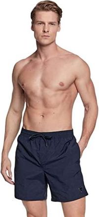 Guess Maillot de bain court pour homme de la marque, modèle Swimtrunk Basic Medium F3GT00WFFI2, fabriqué en nylon., bleu, M