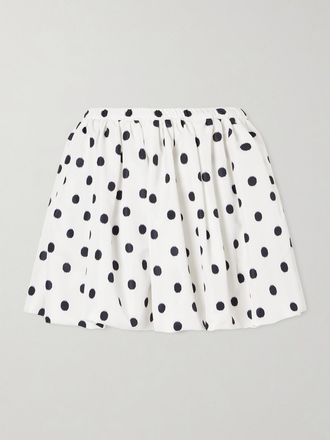 Patou Bloomer Polka-dot Poplin Mini Skirt - White