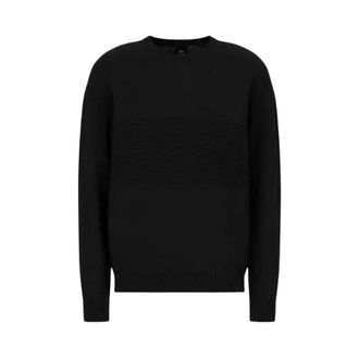 A|X Armani Exchange Schwarzer Rundhalsausschnitt Pullover - - Knitwear - Herren - Schwarzk - L